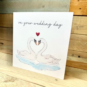 Personalised Swans Wedding Card | Wedding Congrats Card, Elegant Swan ...