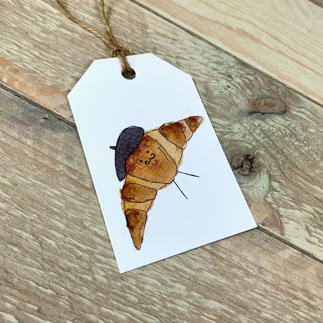 Croissant Gift Tag | Present Tags, French Gift Tags, French Gift Tags ...