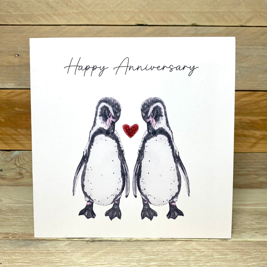 Penny and Guinny Penguins Anniversary Card Mate for Life Cute ...
