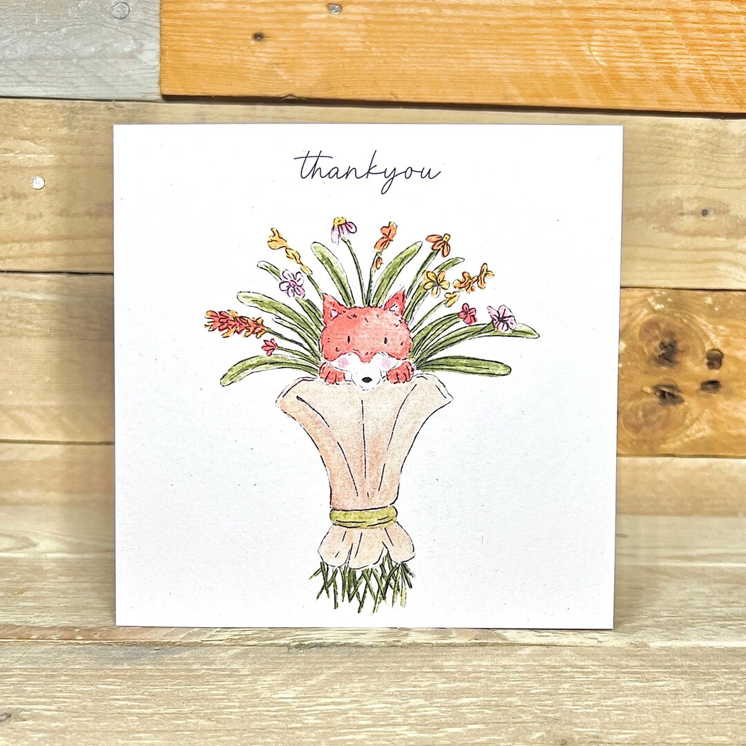 Personalised Fox Thank You Card | Custom Thankyou Cards, Teacher ...