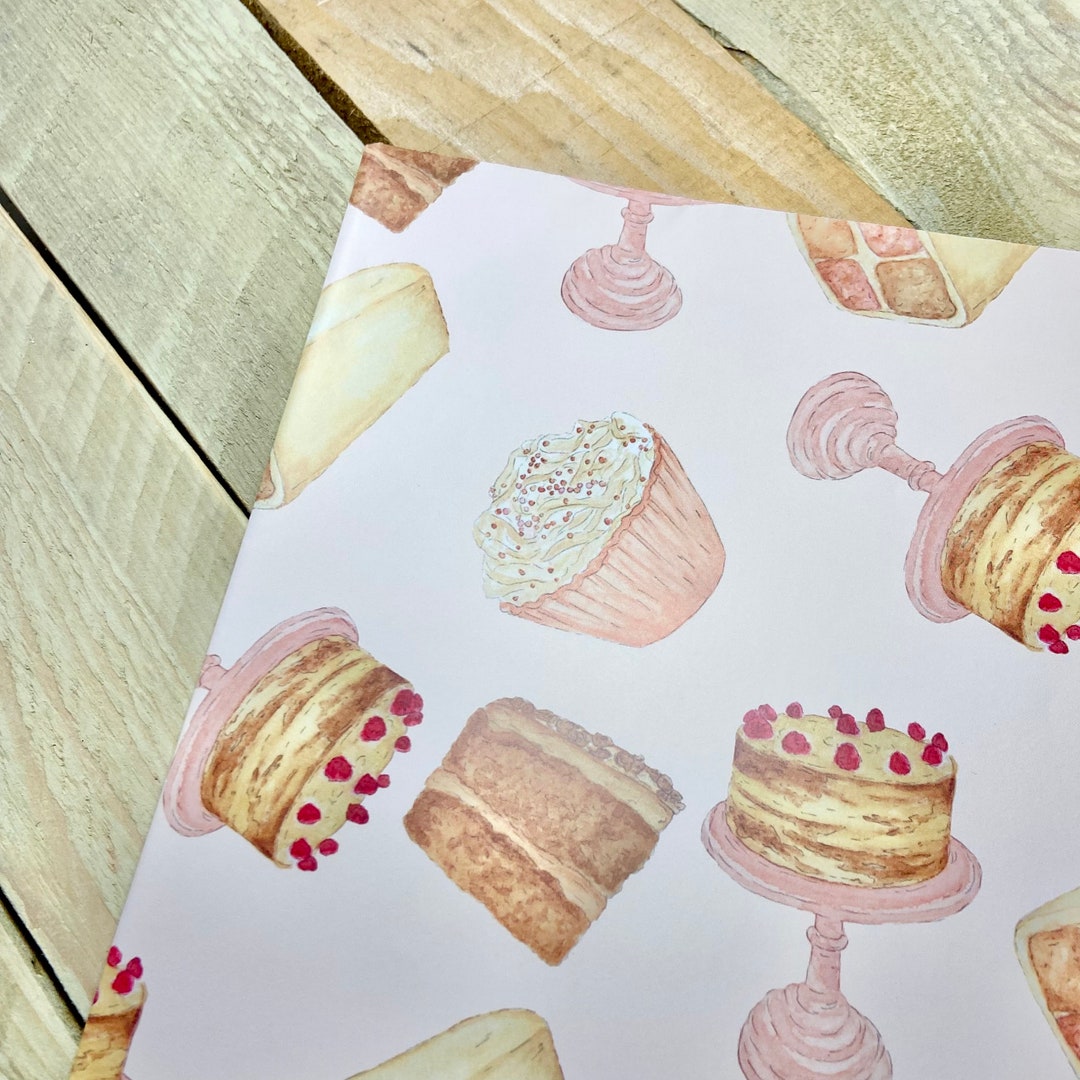Cake Wrapping Paper | Birthday Wrapping Paper, Birthday Cake Wrap ...
