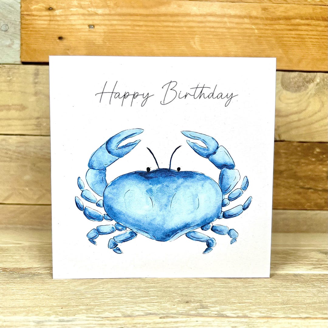 Personalised Crab Birthday Crab | Marine Birthday Card, Fishing ...