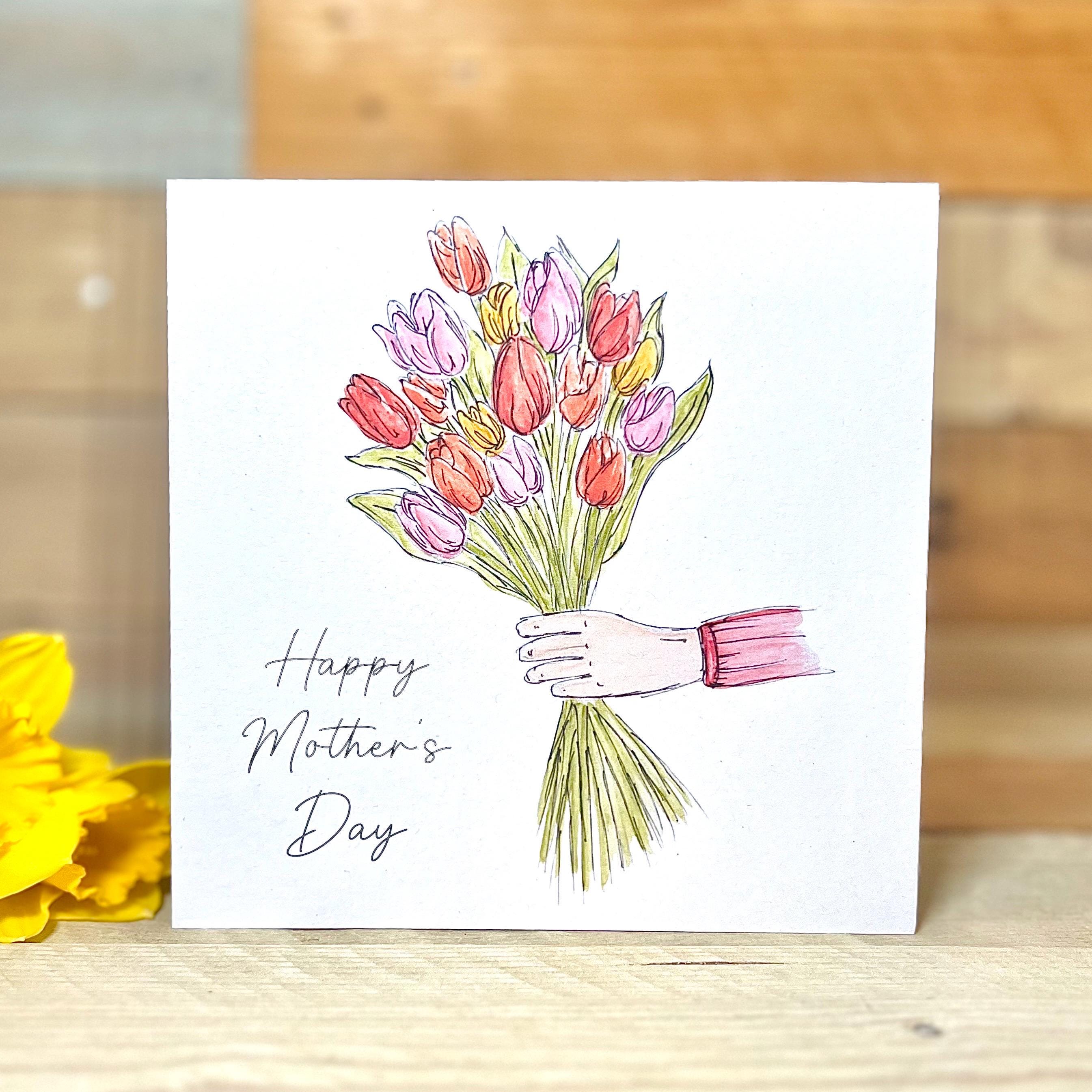 Personalised Tulip Mother's Day Card | Handmade Mothers Day Cards ...