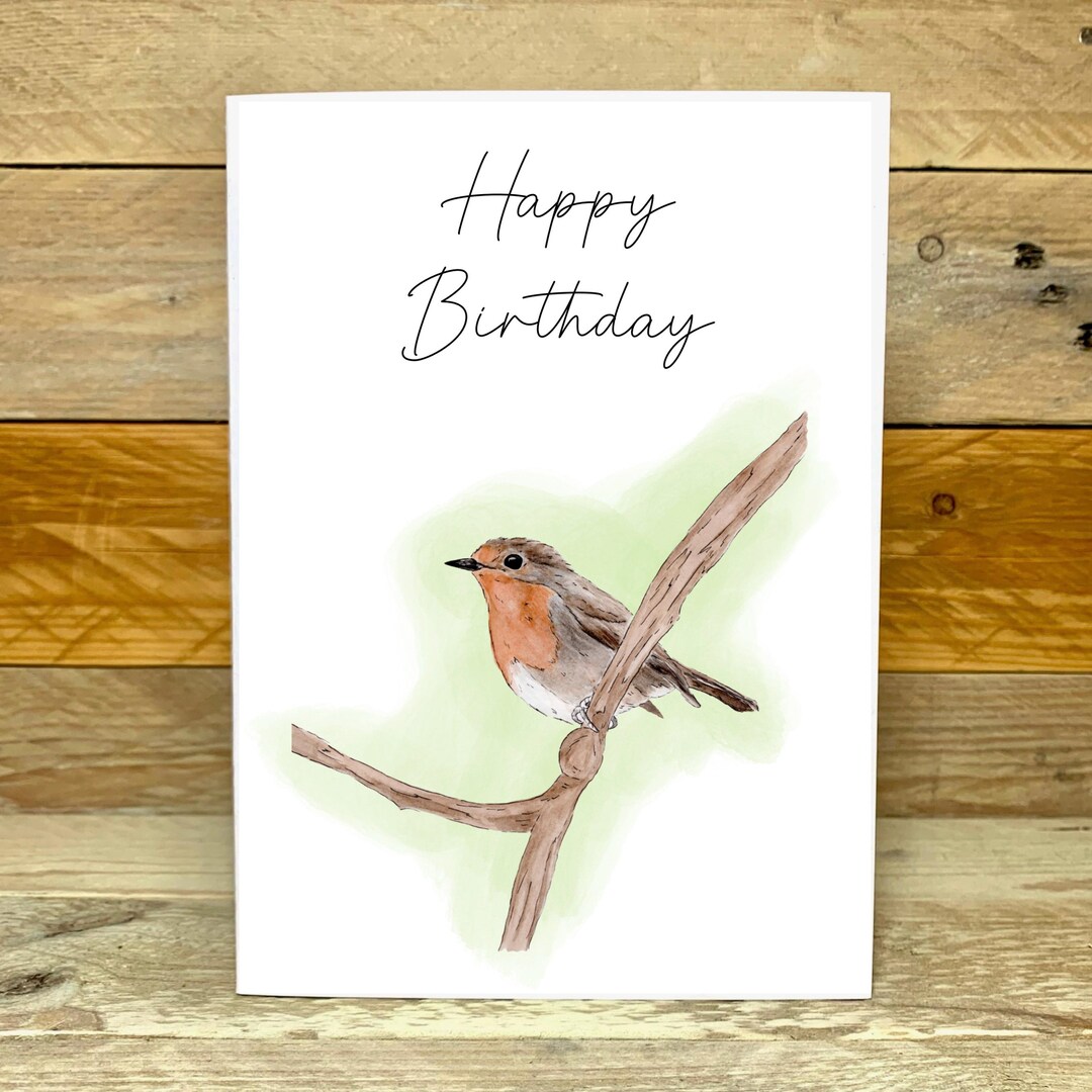 Personalised Robin Birthday Card | Wildlife Card, Robin Red Breast ...