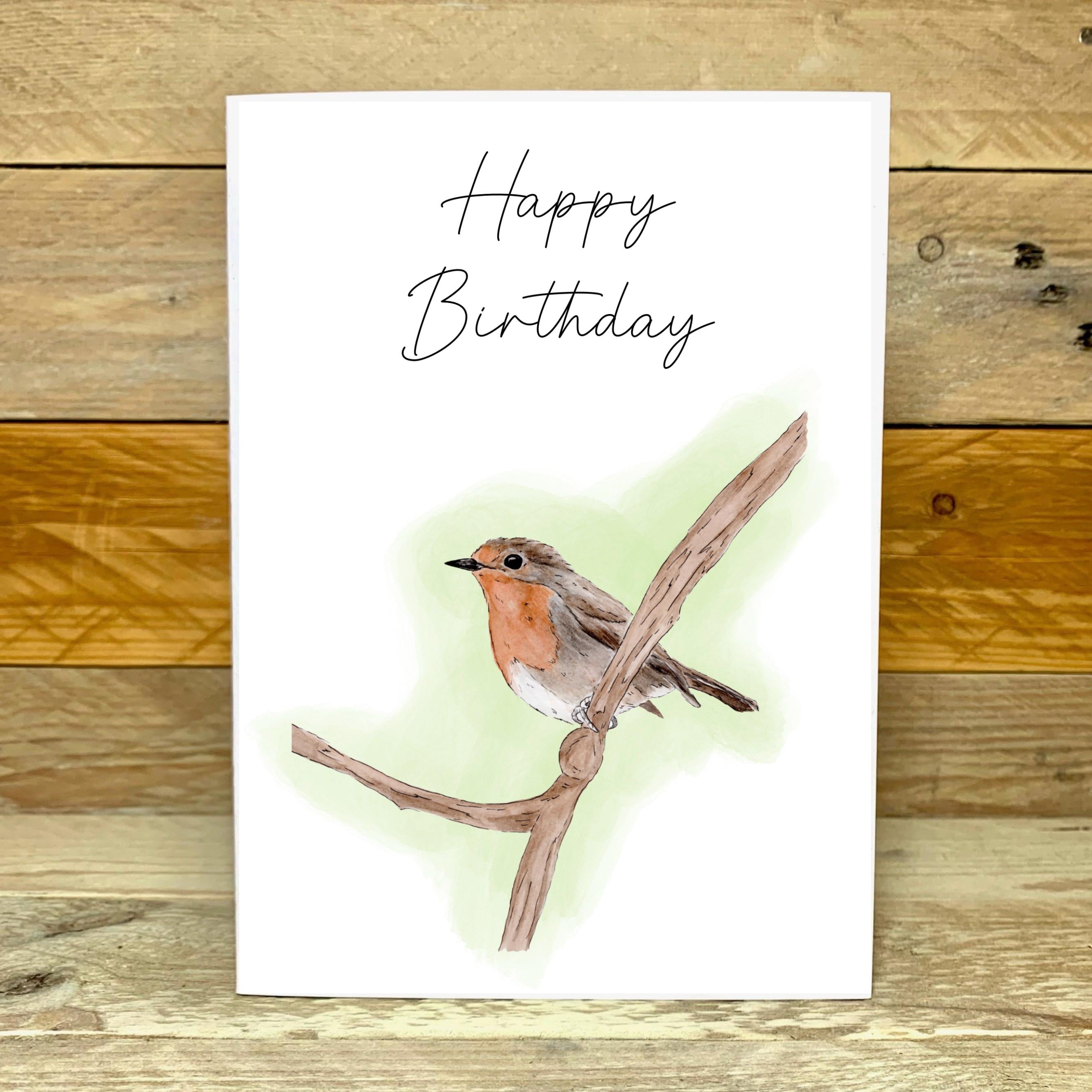 Personalised Robin Birthday Card | Wildlife Card, Robin Red Breast ...