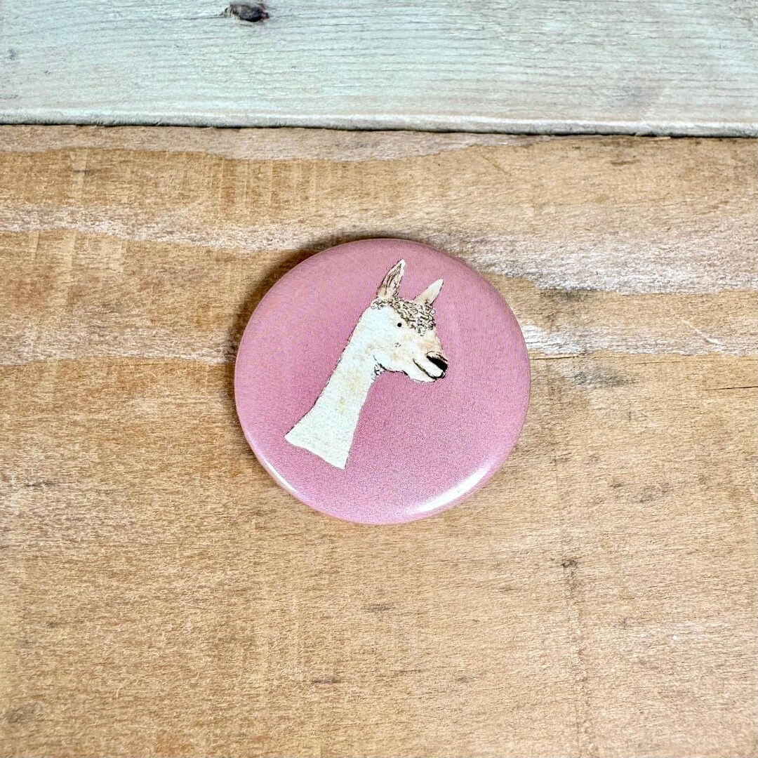 Alpaca Pin Badge | Pin Button Badges, Alpaca Illustration Pin, 2000s ...