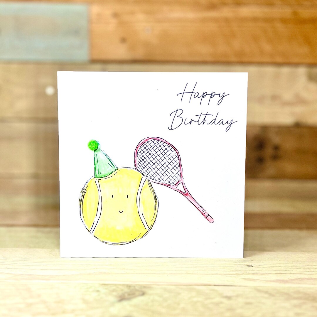 Personalised Tennis Birthday Card | Unique Birthday Cards, Cute ...