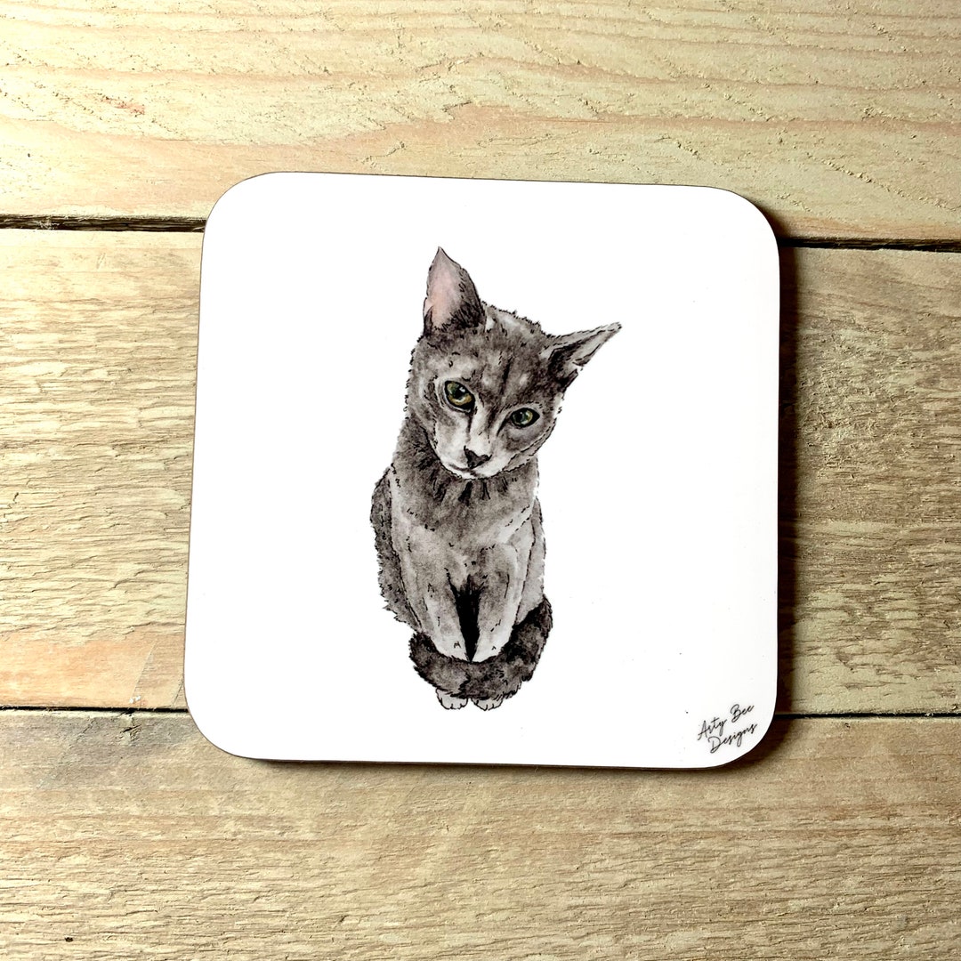 Cat Coaster Russian Blue Coaster Cat Gifts Cute Coasters Animal ...