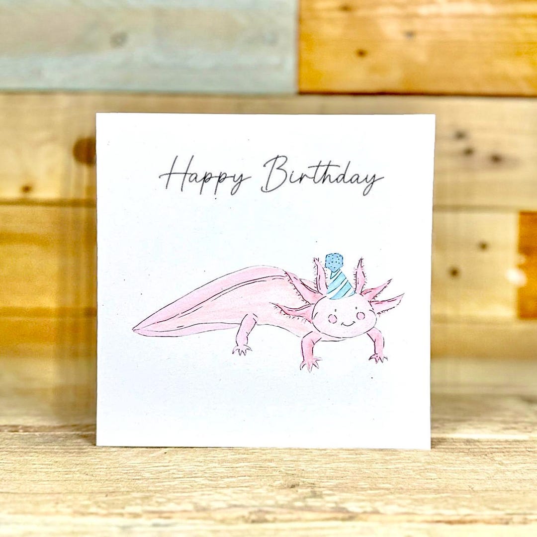 Personalised Axolotl Birthday Card | Pink Axolotl, Personalised ...