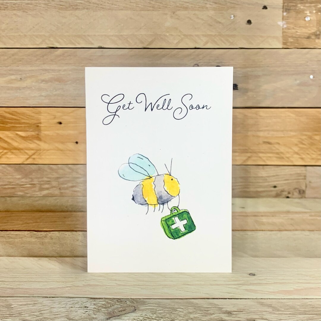 Bee Get Well Soon Card First Aid Card, Bee Better Soon, Feel Better ...