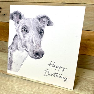 Blue Whippet Birthday Card Birthday Card for Bestfriend, Birthday Card ...