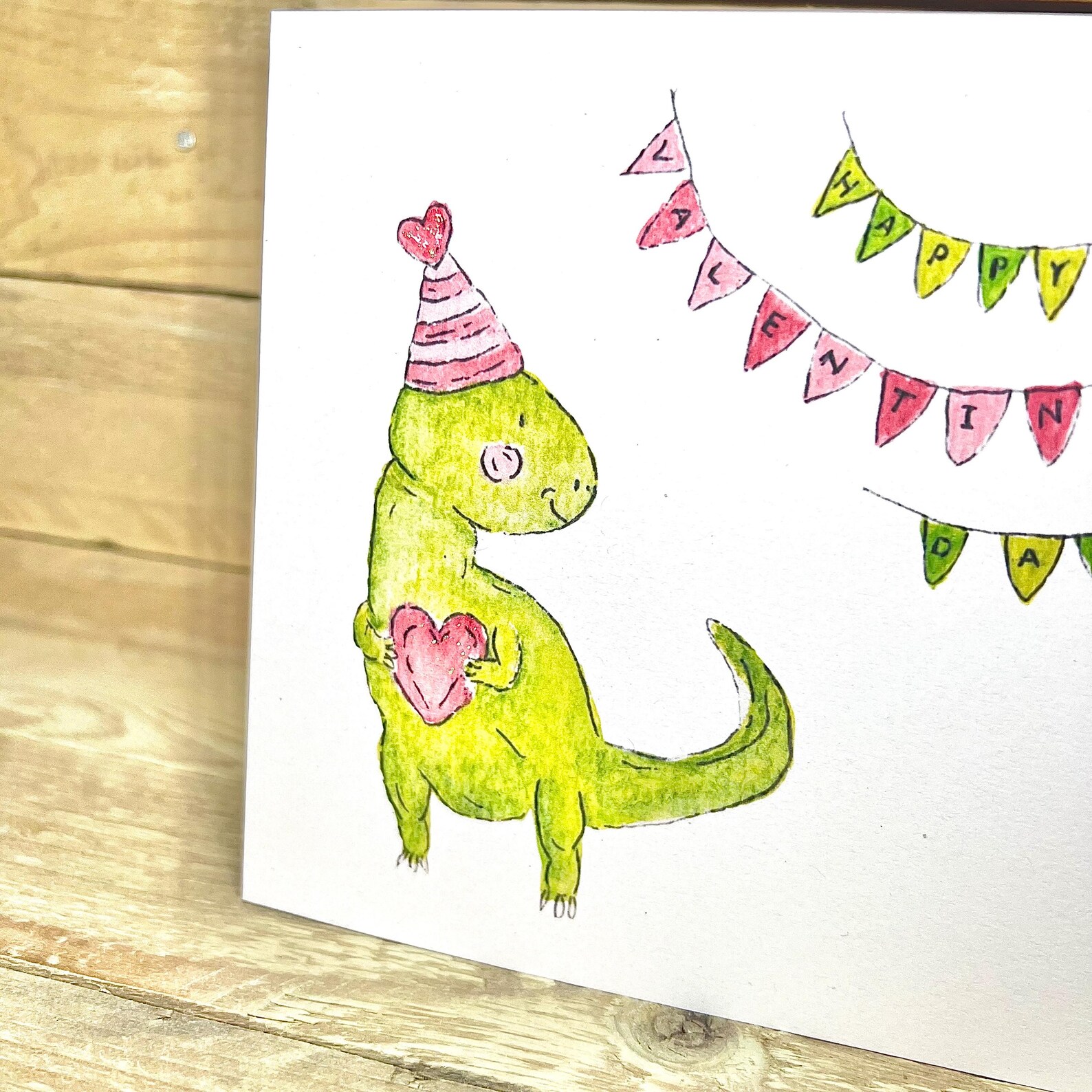 Personalised Dinosaur Valentines Card | Dino Lover, Handmade Valentine ...