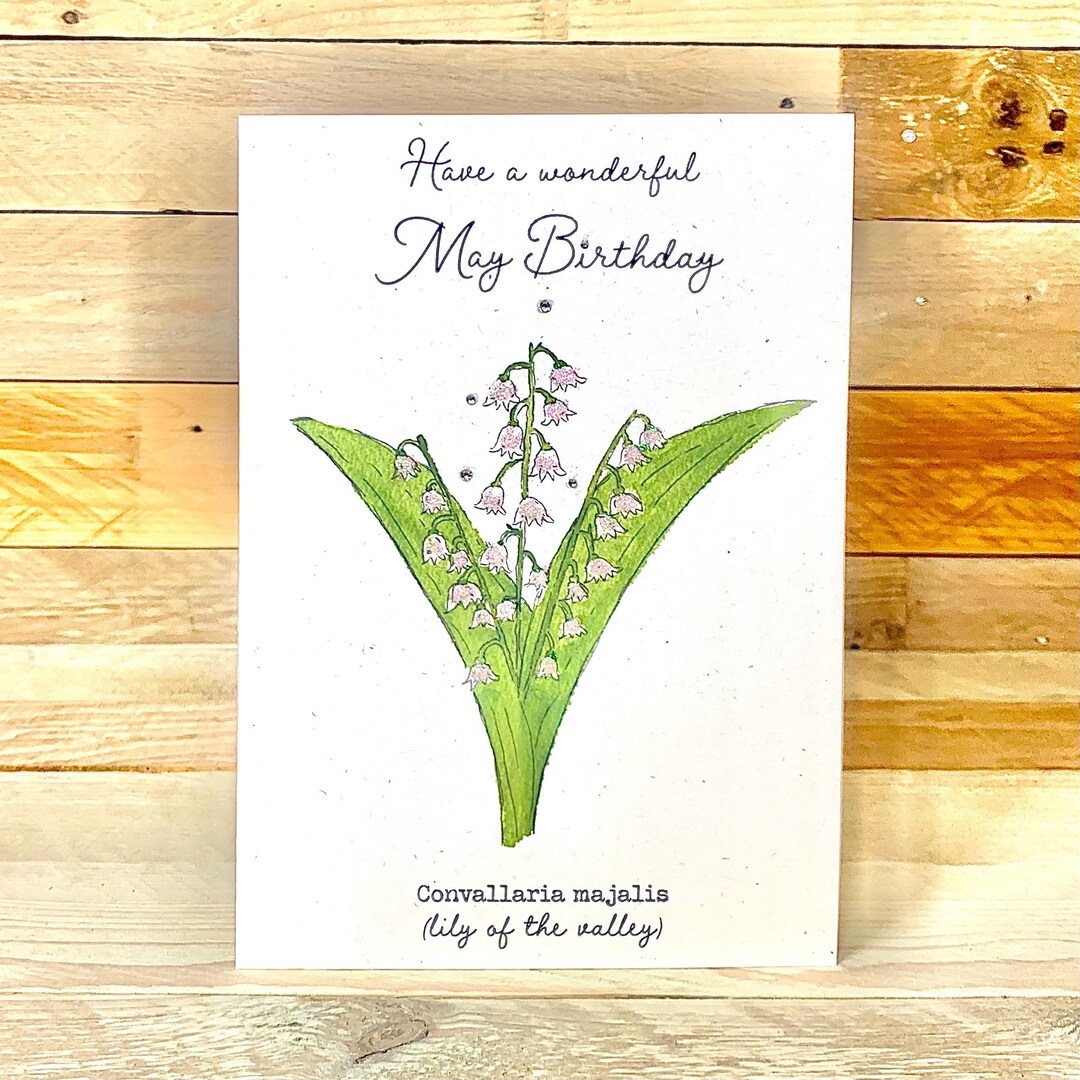 Personalised May Birthday Card | Birth Month Flower, May Birth Flower ...