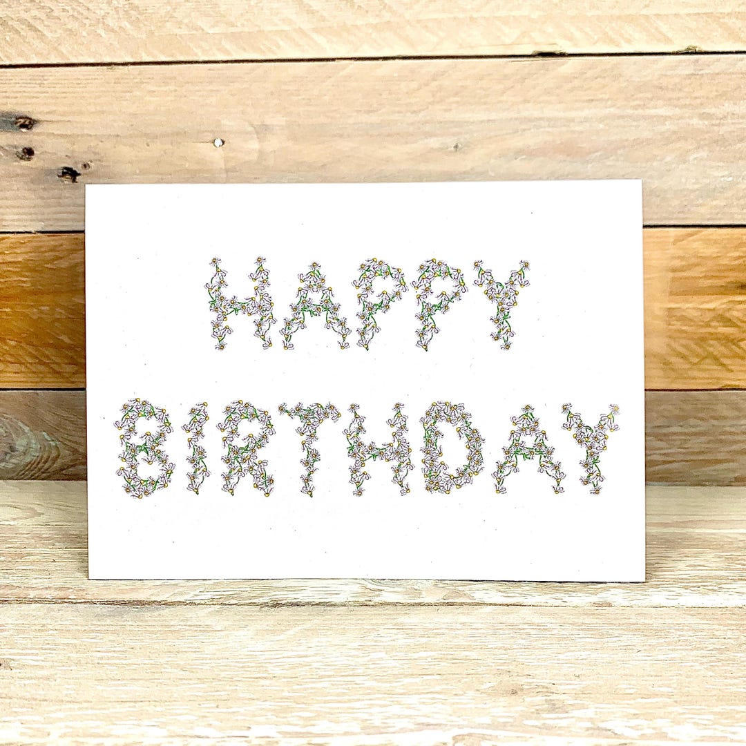 Personalised Daisy Chain Birthday Card | Minimalistic Birthday Cards ...