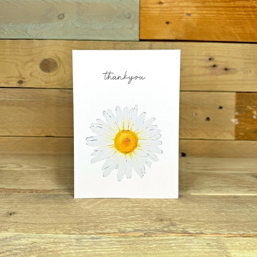 Personalised Daisy Thank You Card | Mini Thank You Card, Floral Thank ...