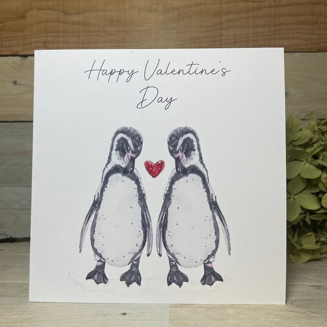 Personalised Penguins Valentines Card | Girlfriend Valentine, Cute ...