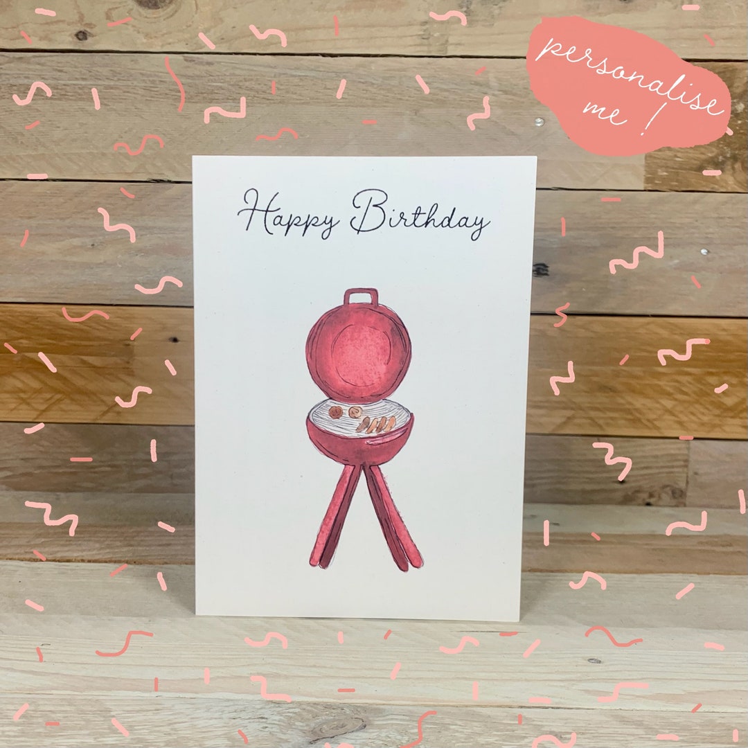 BBQ Birthday Card Barbecue Bbq Birthday Backyard Bbq - Etsy