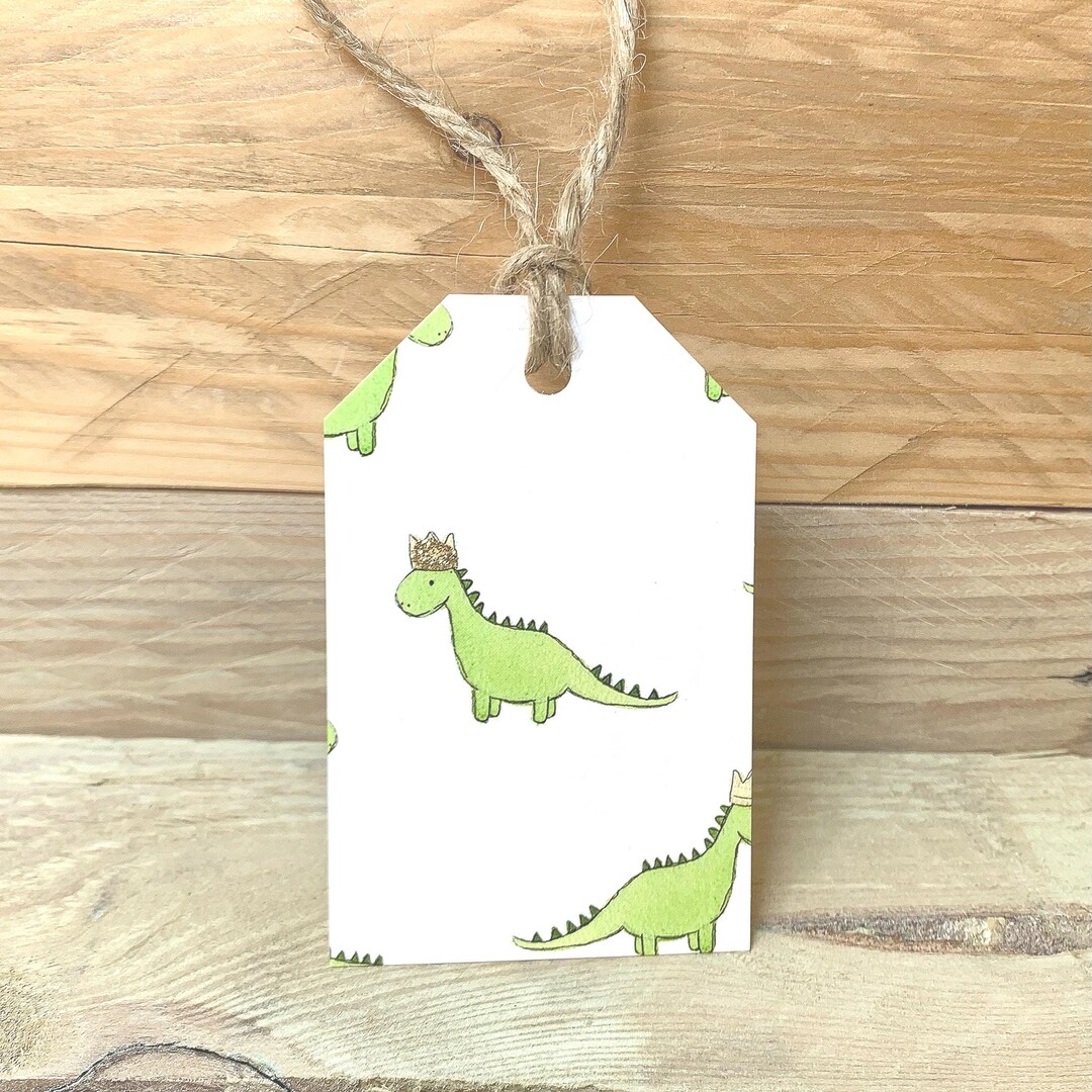 Dinosaur Gift Tags | Dinosaur Wrapping Paper, Present Tags, Handmade ...