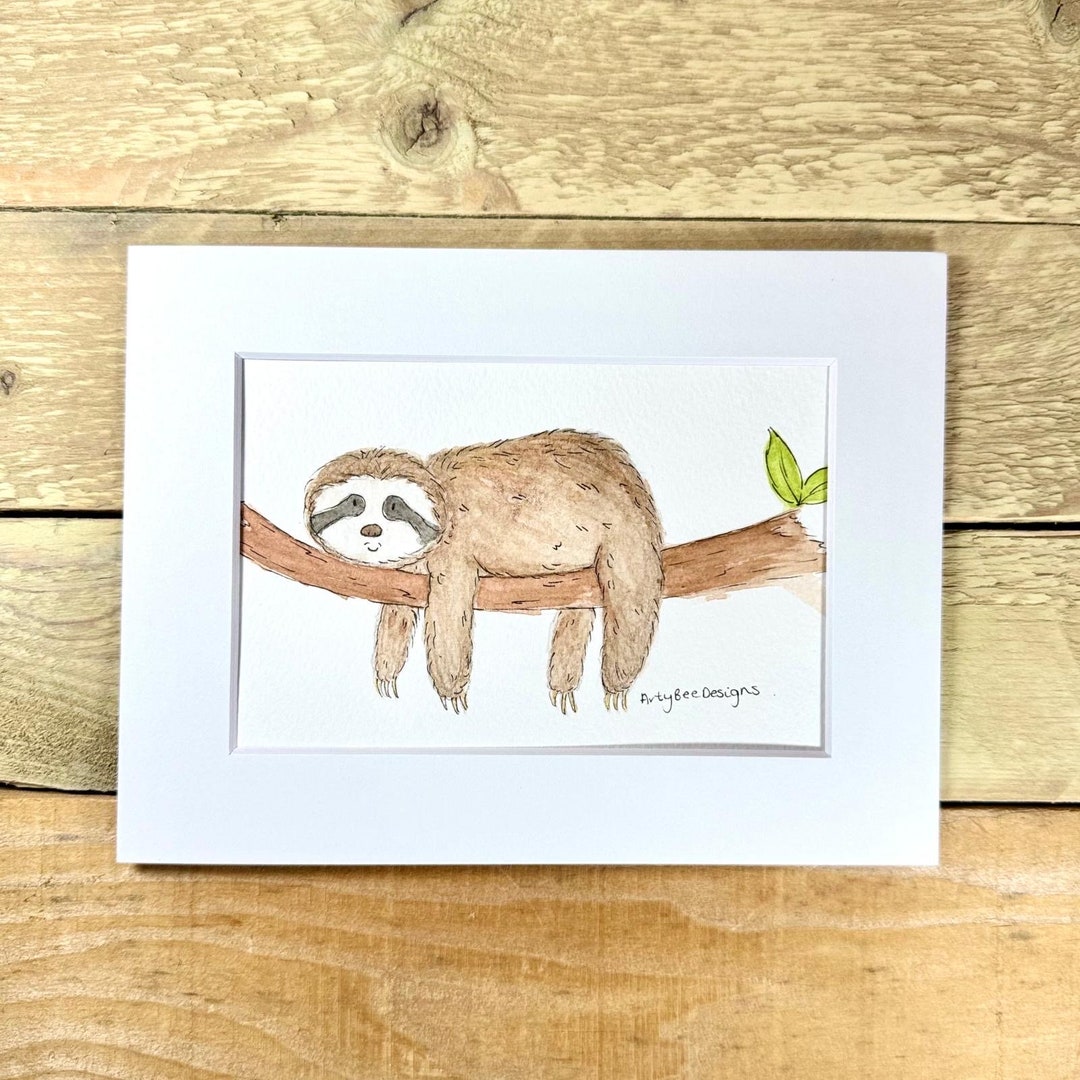 Sloth Original Painting | Watercolour Sloth, Sloth Nursery Art, Home ...