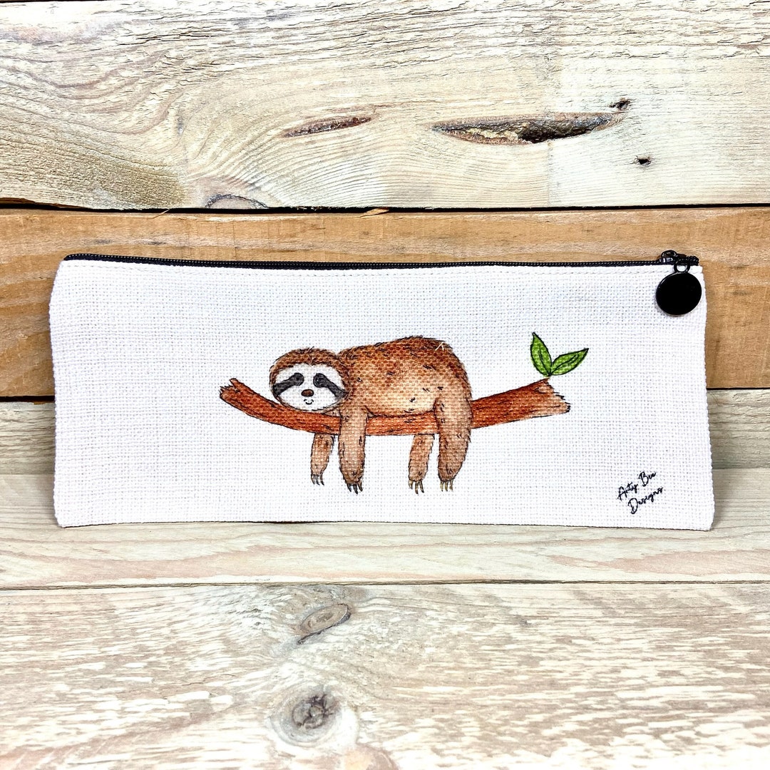 Sloth Pencil Case | School Supplies, Sloth Lover Gift, Pencil Bag ...