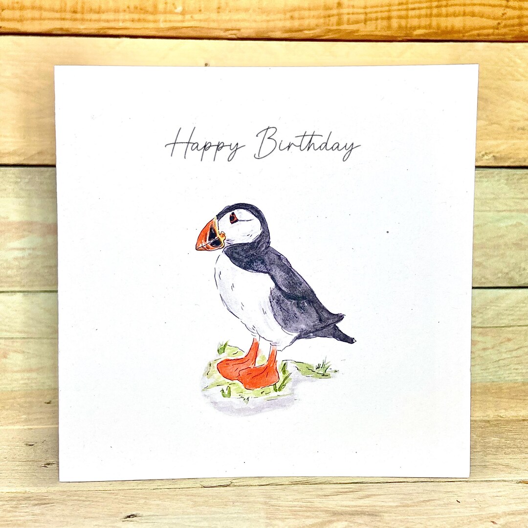Personalised Puffin Birthday Card | Age Birthday Card, Friends Birthday ...