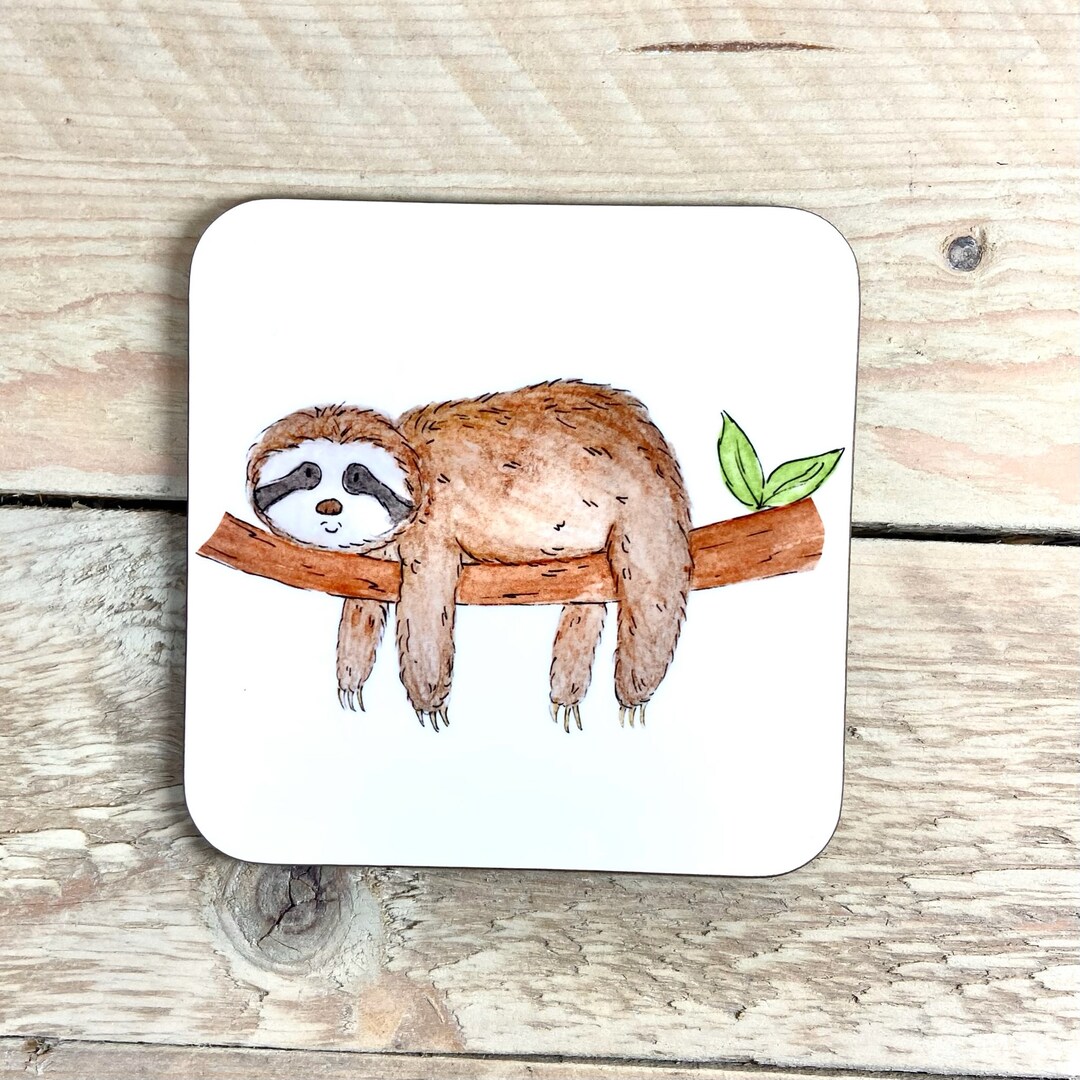 Sloth Coaster | Sloth Present, Sloth Lover Gift, Lazy Person Gift ...