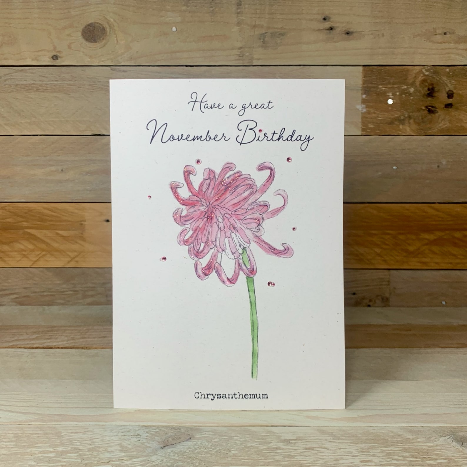 November Birthday Card Birth Flower, November Birthday, Chrysanthemum ...