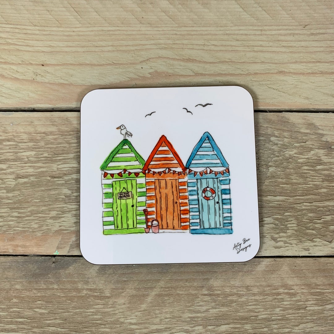 Beach Hut Coaster | Coastal Gifts, Seaside Coaster, Beach Hut Coasters ...