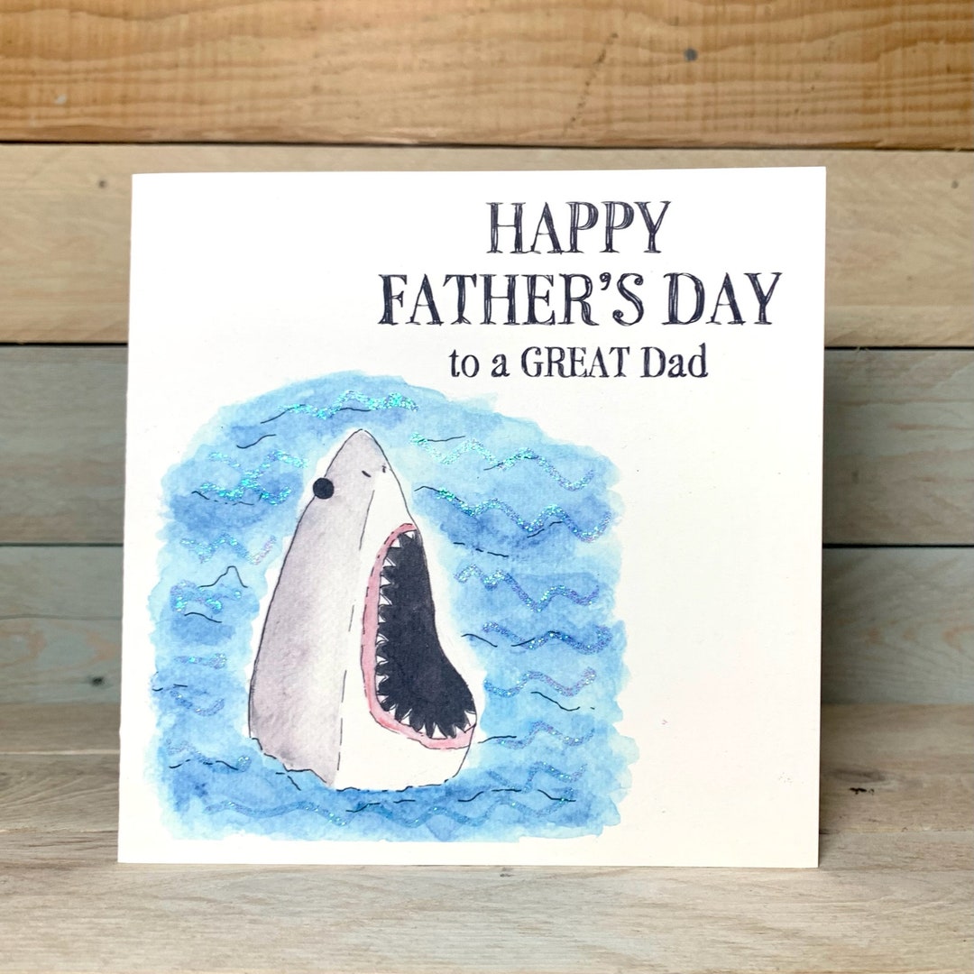 Personalised Great White Father's Day Card | Shark Greeting Card ...