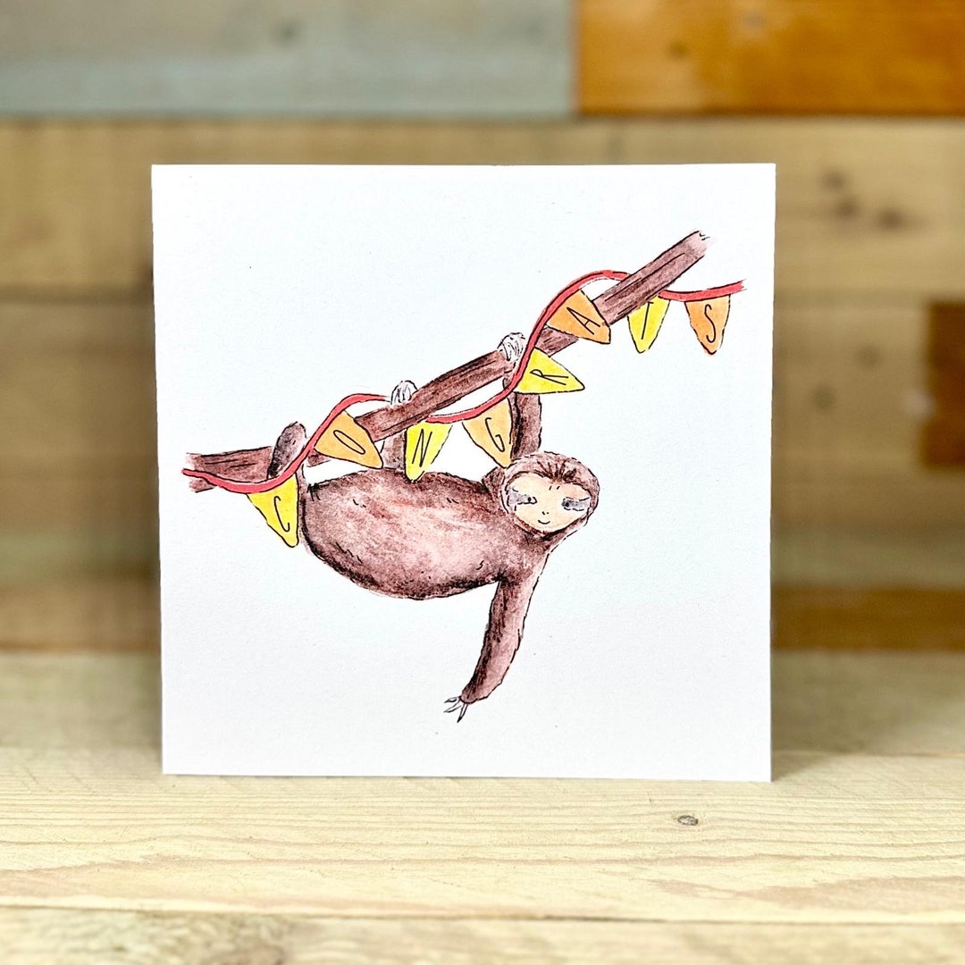 Personalised Sloth Congratulations Card | Congrats Card, Sloth ...