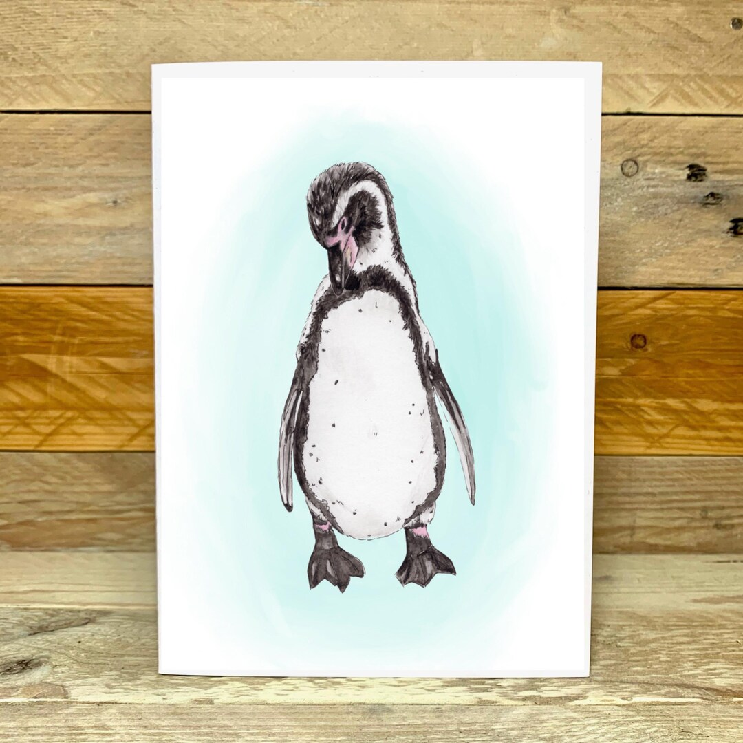 Penguin Blank Card | Personalised Blank Card, Plain Birthday Card ...