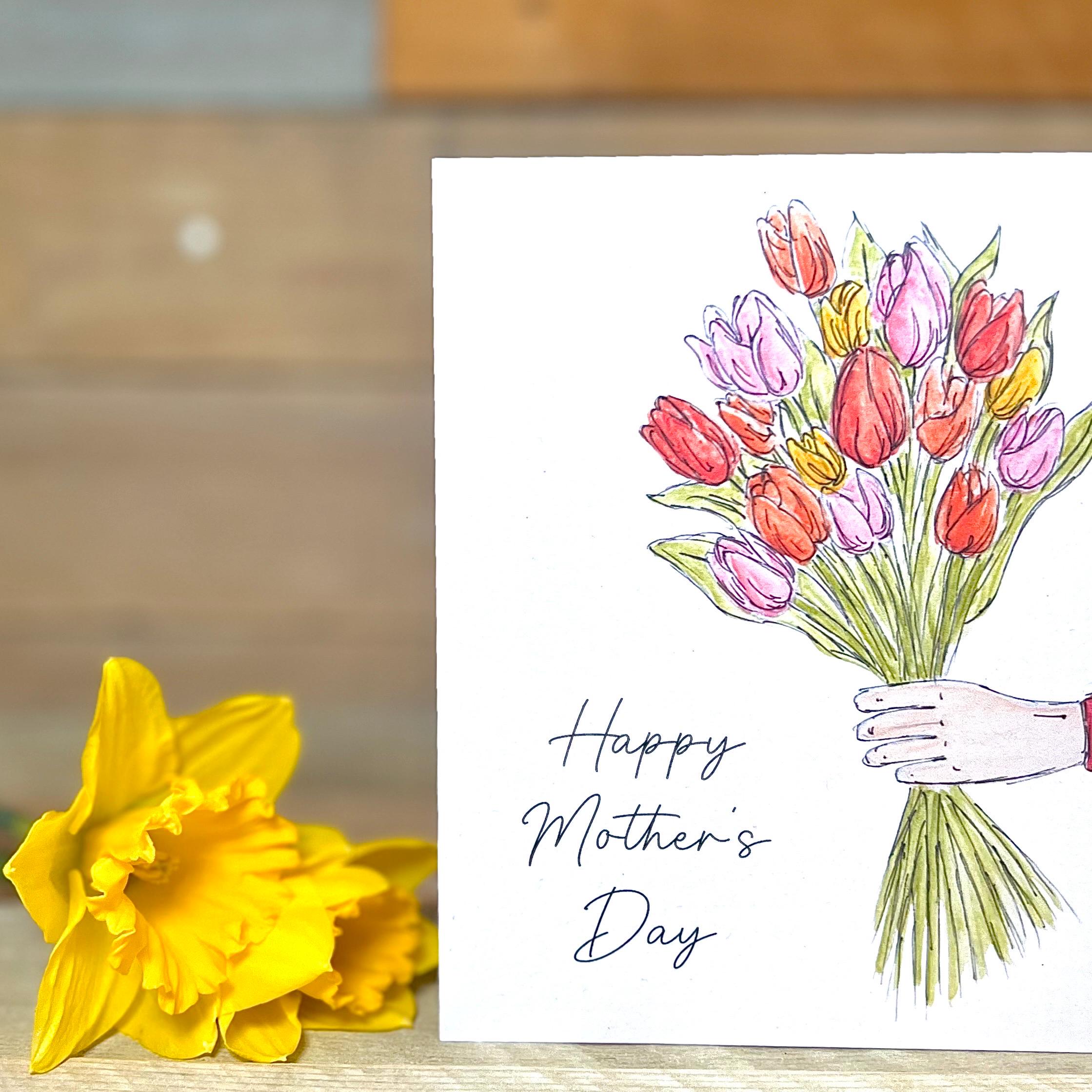 Personalised Tulip Mother's Day Card | Handmade Mothers Day Cards ...