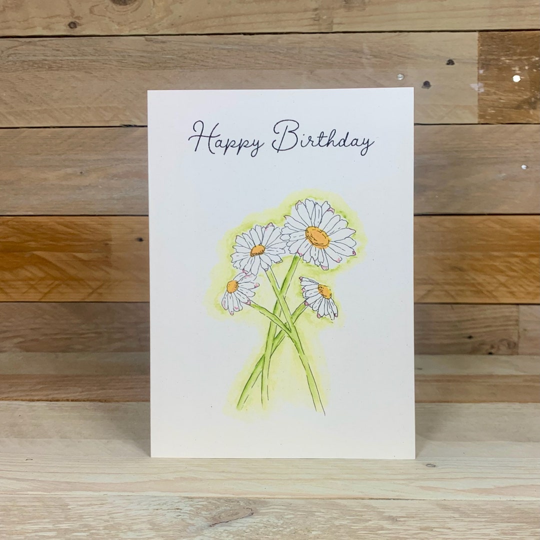 Daisy Birthday Card Women's Birthday Card Ladies Birthday Card Floral ...