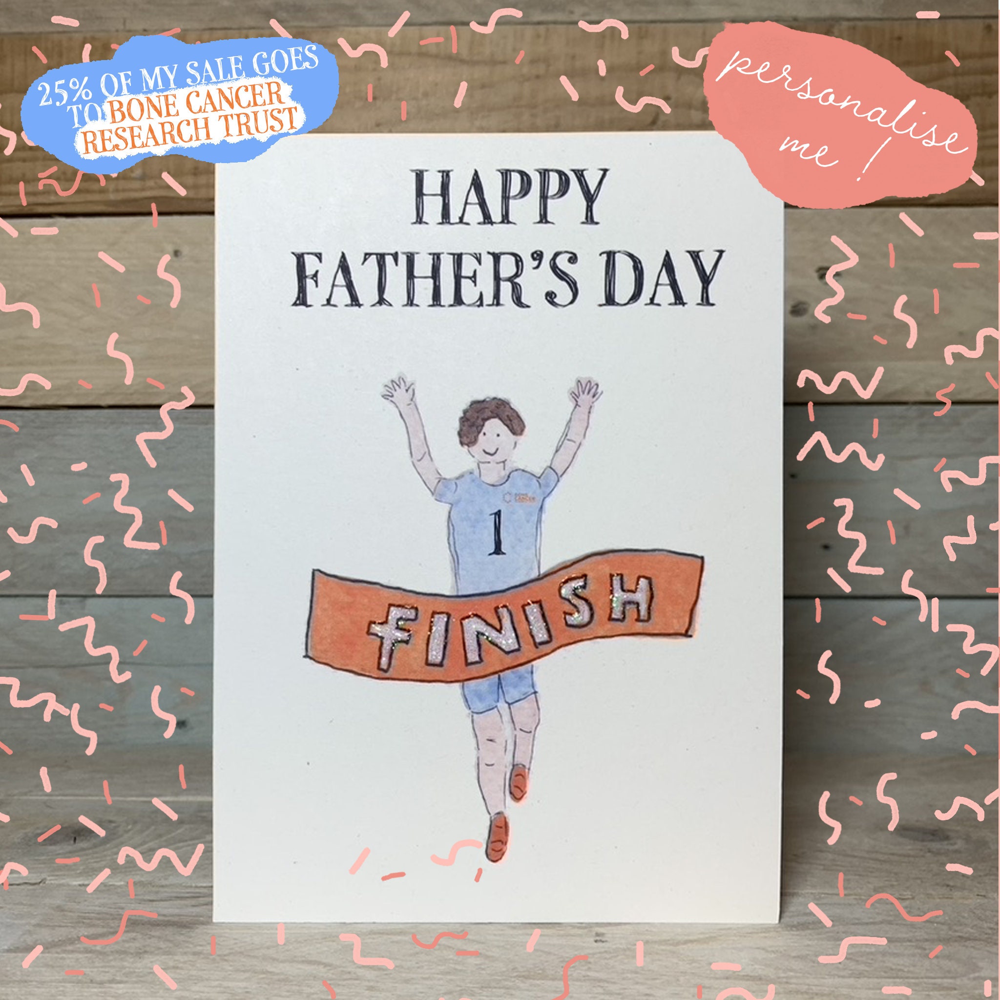 The Running Man Father's Day Card Marathon Runner Card - Etsy