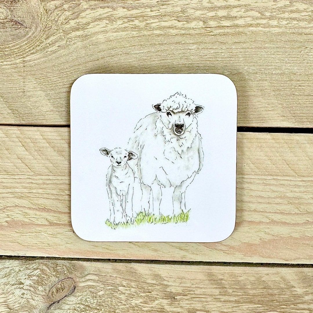 Sheep Coaster | Farmhouse Coasters, Sheep Gifts, Stocking Filler, Sheep ...