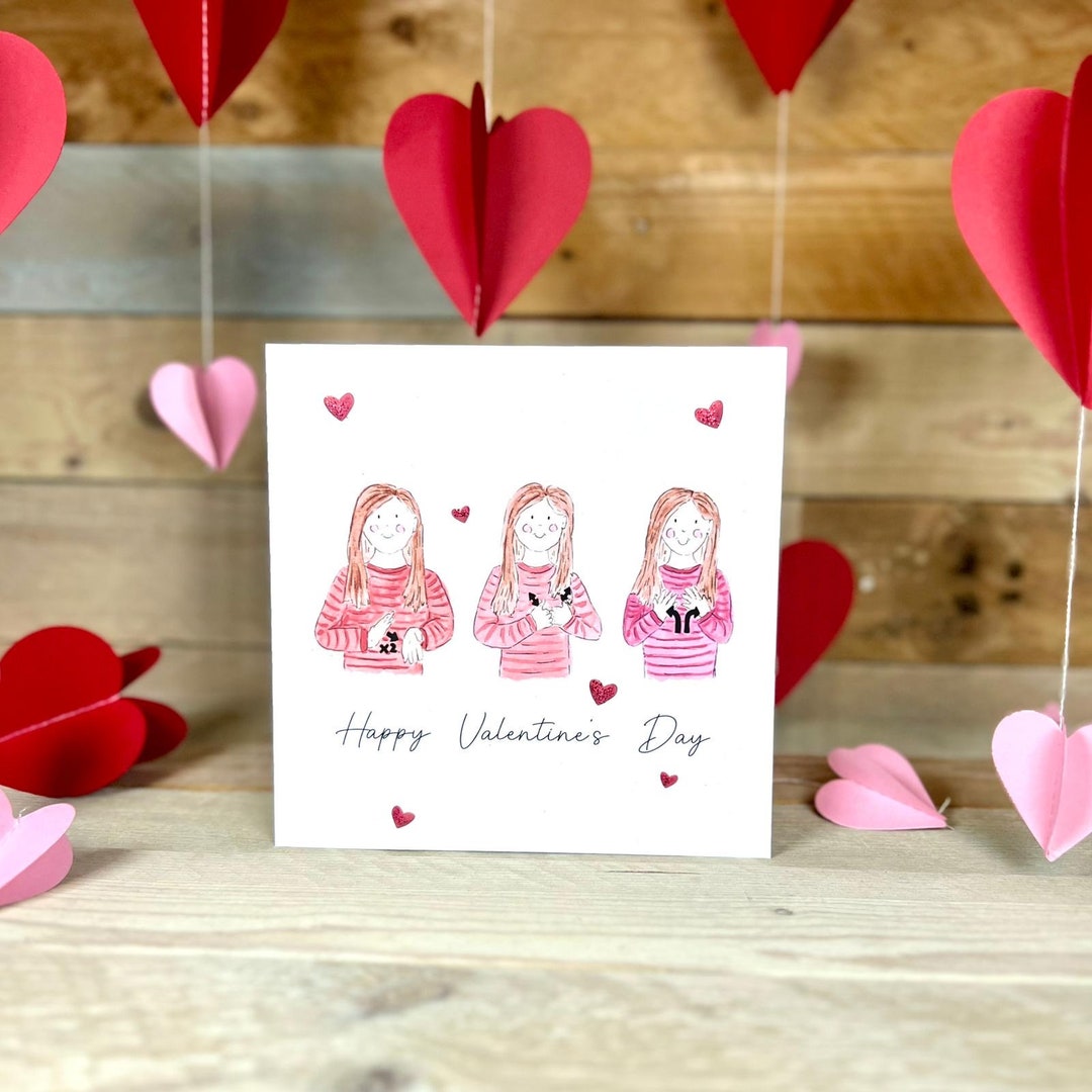 Personalised Sign Language Valentines Card | British Sign Language, Bsl ...