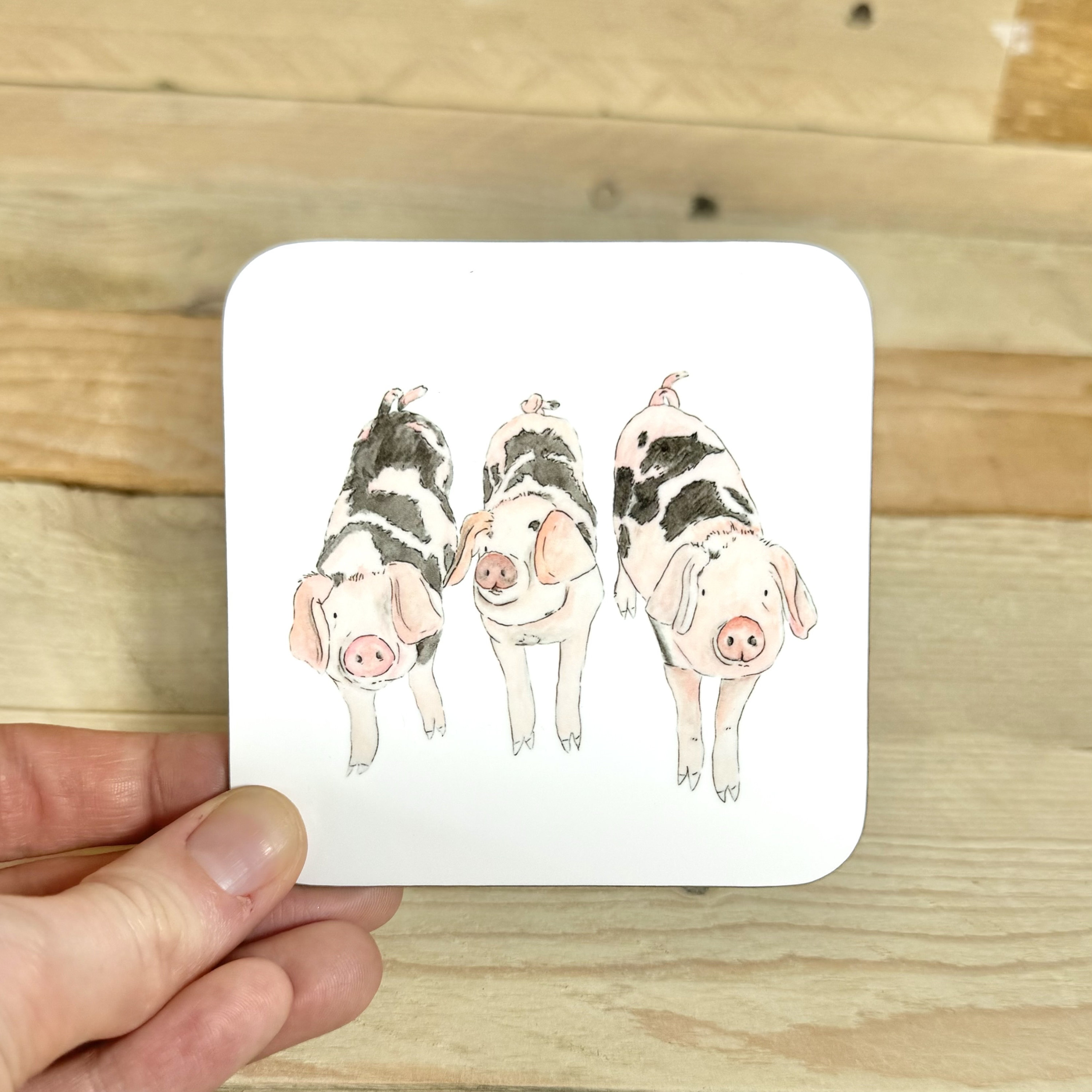 Three Piggies Coaster | Farmhouse Coaster, Pig Farmer Gift, Cute ...