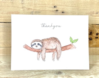 Thank You Sloth Card - Etsy UK