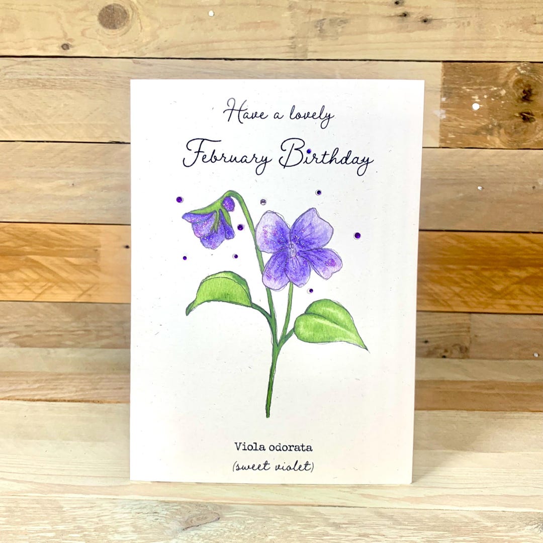 Personalised February Birthday Card | Birth Flower, Women's Birthday ...