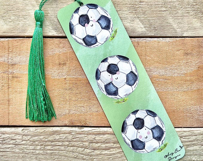 Personalised Football Themed Metal Book Mark Bookmark Tassel Boy Girl ...