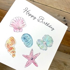 Personalised Seashell Birthday Card | Birthday Card for Her, Coastal ...