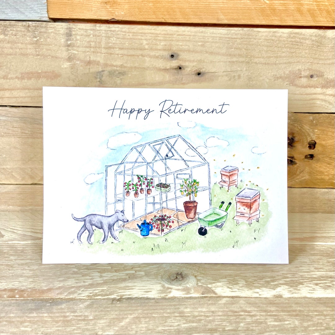 Greenhouse Retirement Card With Seeds Retirement Card, Happy Retirement ...