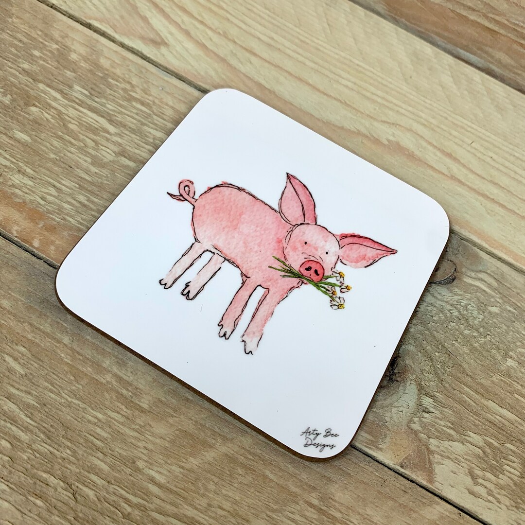 Pig Coaster | Pig Themed Gifts, Children's Drink Coasters, Pig Farmer ...
