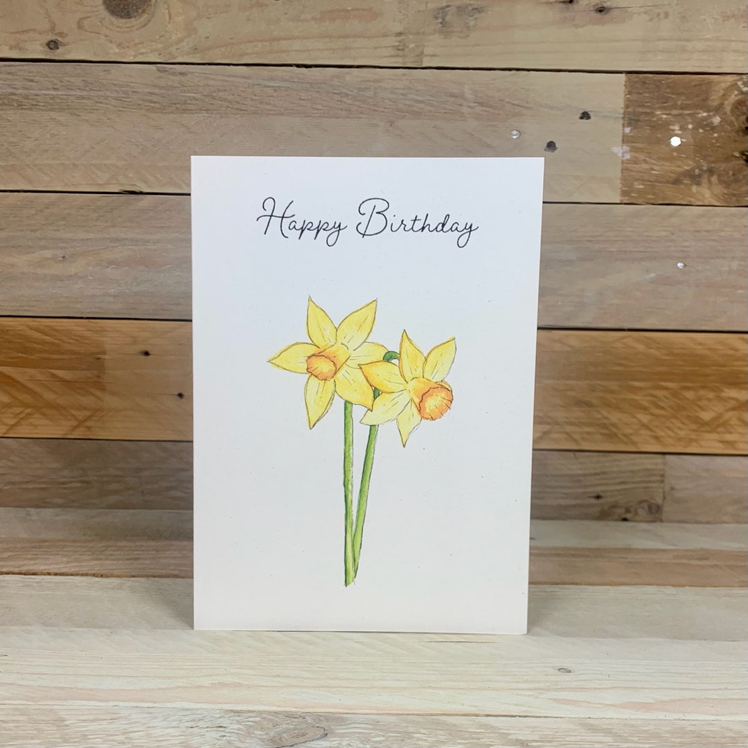 Daffodil Birthday Card Women's Birthday Card Ladies Birthday Card ...