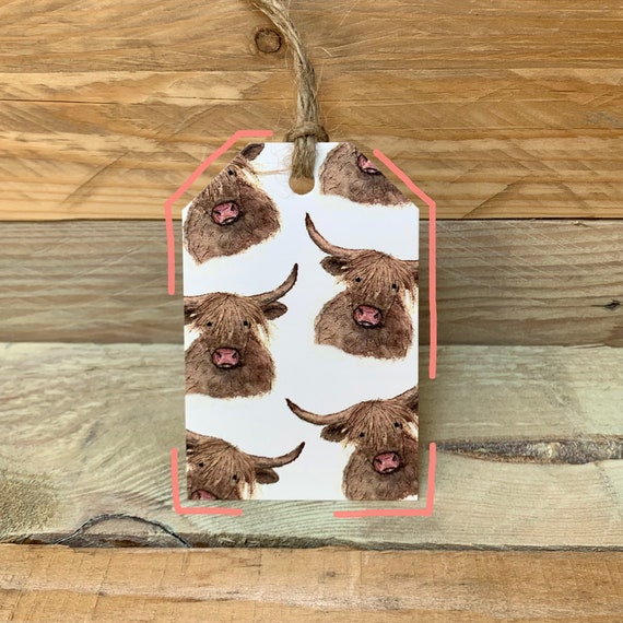 Highland Cow Gift Tags Highland Cow Art Watercolour - Etsy Singapore