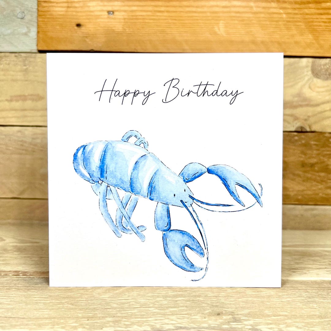Personalised Lobster Birthday Card | Ocean Themed Birthday Card ...
