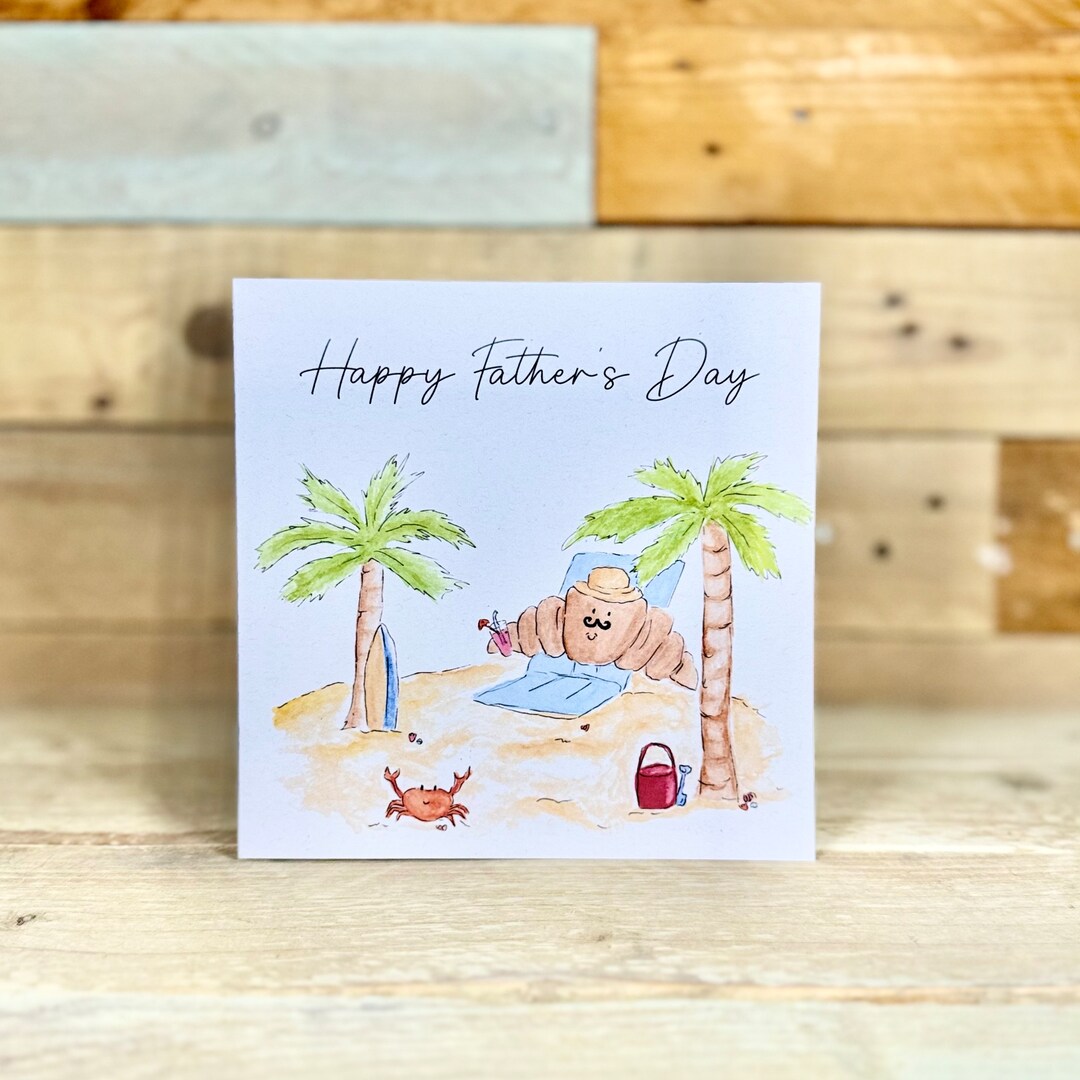 Personalised Beach Croissant Father's Day Card | Food Themed Fathers ...