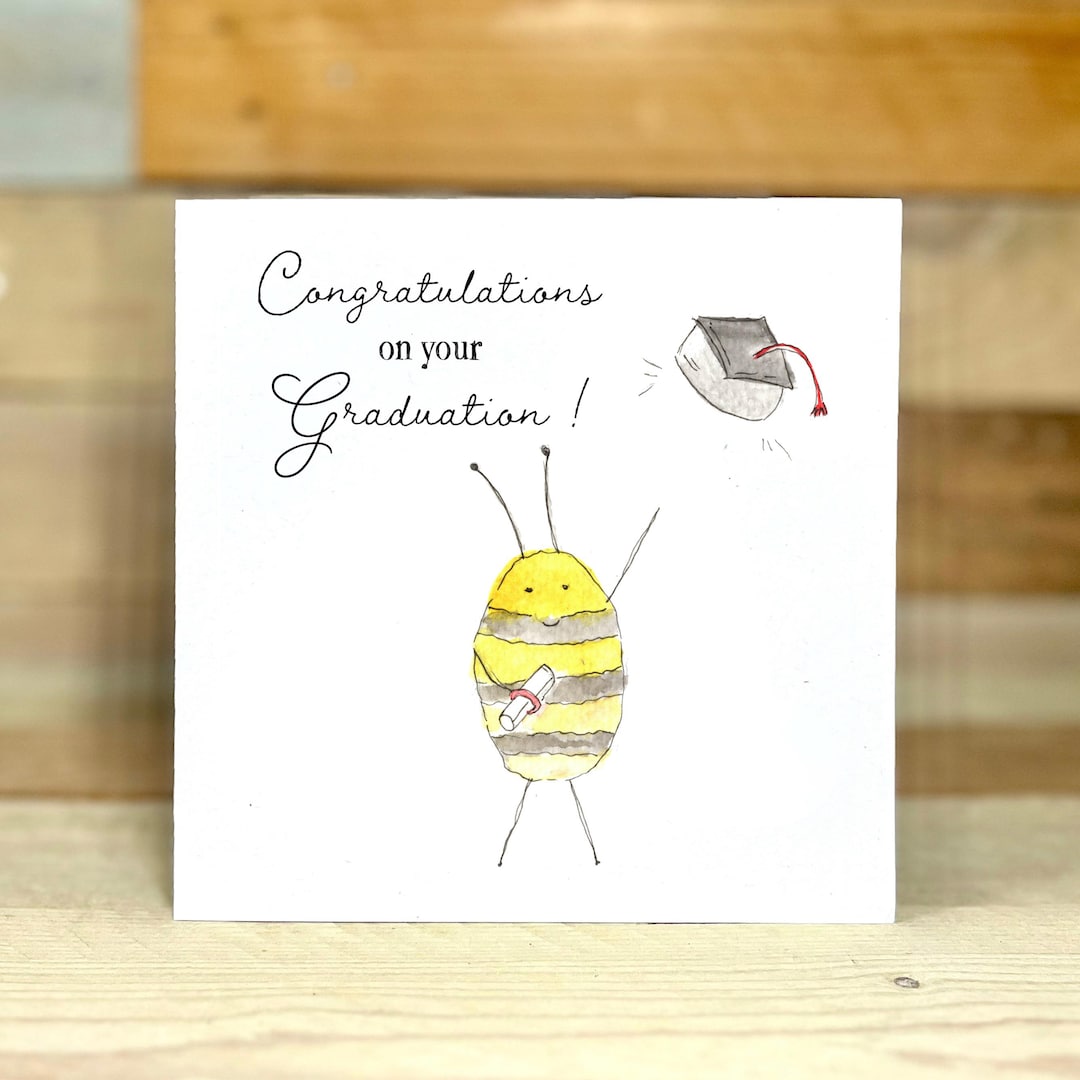 Personalised Bee Graduation Card | Congratulations Card for Graduation ...
