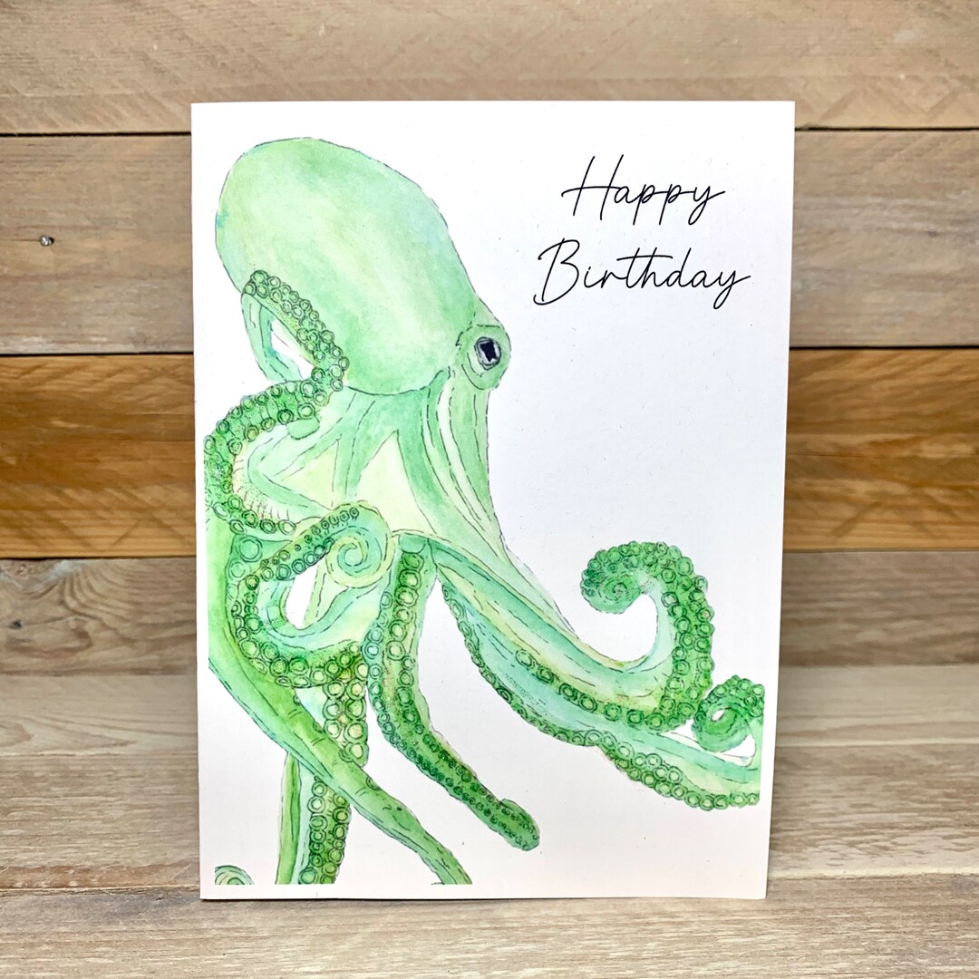 Personalised Octopus Birthday Card | - Etsy