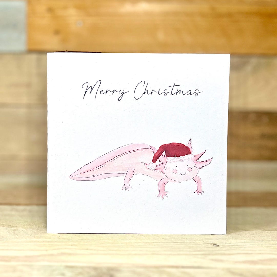 Personalised Axolotl Christmas Card | Salamander, Cute Christmas Card ...